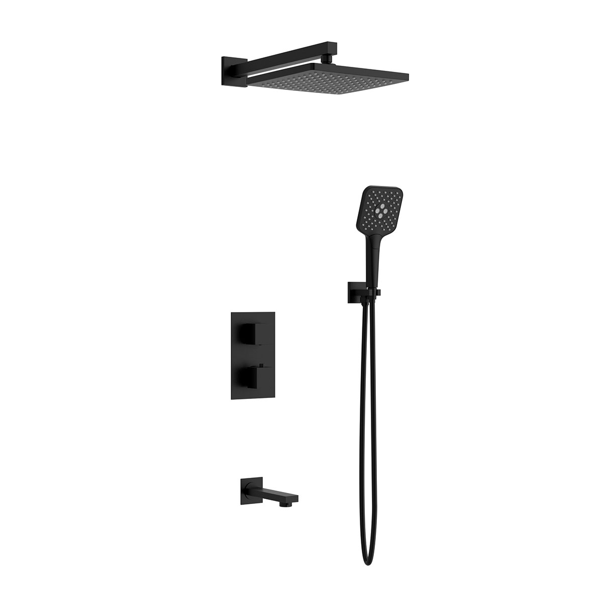 Душевой комплект скрытого монтажа Vincea Vogue с термостатом черный ...