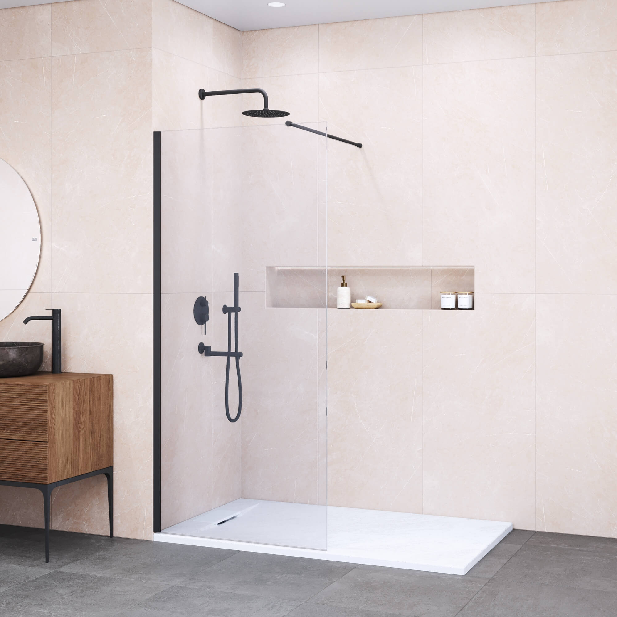 Душевая перегородка RGW Walk In WA-002B 600х1950 черный 35100206-14 ...