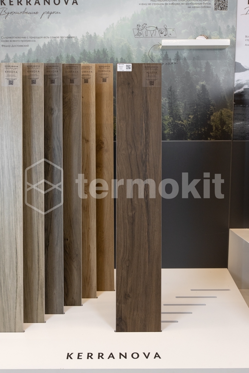 Керамогранит Kerranova Alleya Dark Brown/Темно-коричневый K-2104/SR Structure 20x120 (артикул: Т ...