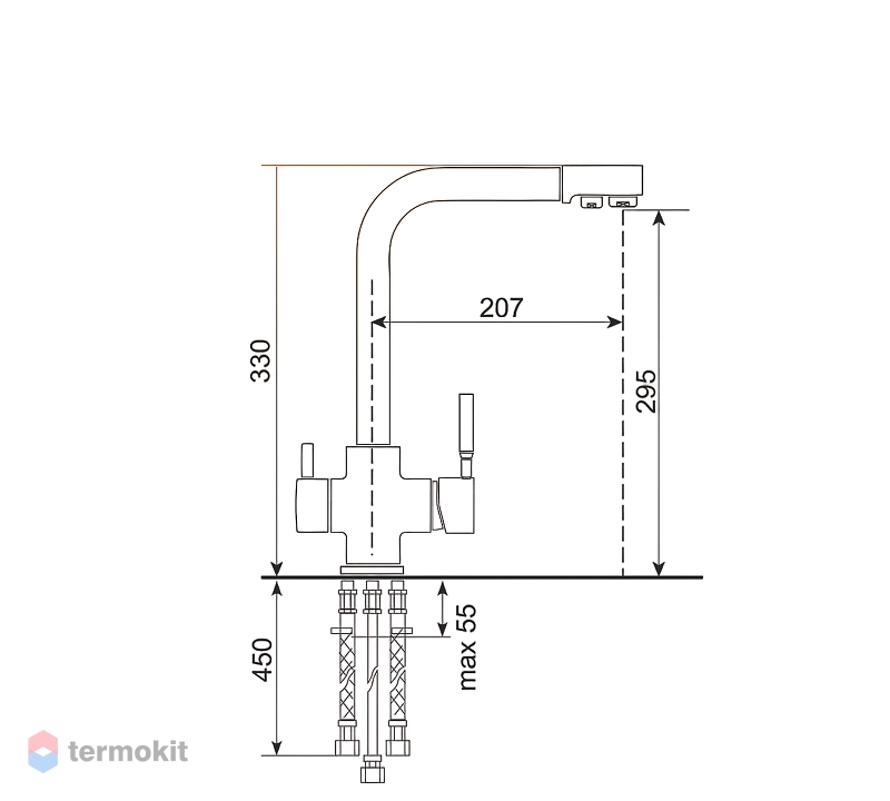 Смеситель для кухни ULGRAN Quartz космос UQ-016-08 (артикул: UQ-016-08) купить в Москве по цене ...