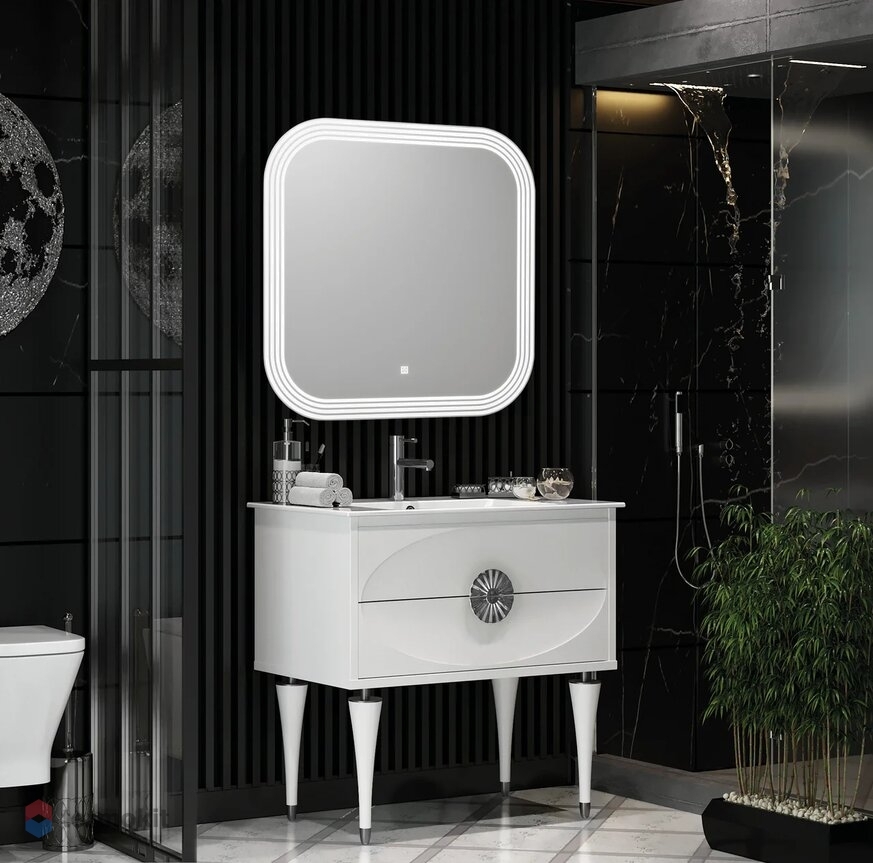 Тумба под раковину Opadiris Ибица 90 напольная белый глянец Z0000013839 МДФ (артикул ...