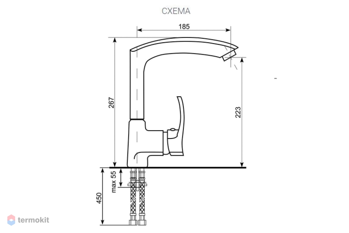 Смеситель для кухни Ulgran Classic терракот U-005-307 (артикул: U-005-307) купить в Москве по ...
