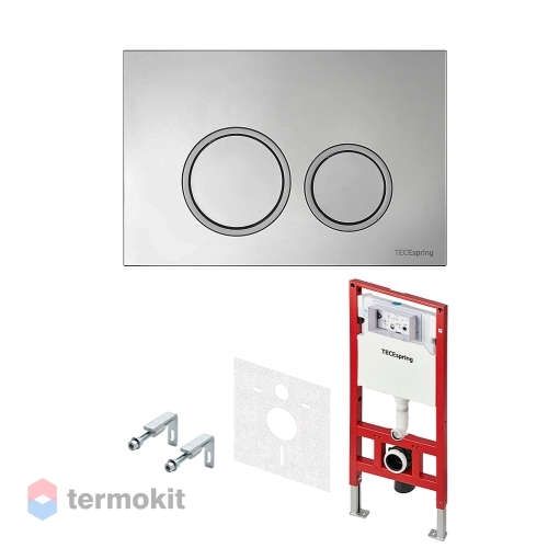 Инсталляция для подвесного унитаза TECE TECEspring R с клавишей смыва хром глянец S401101 ...
