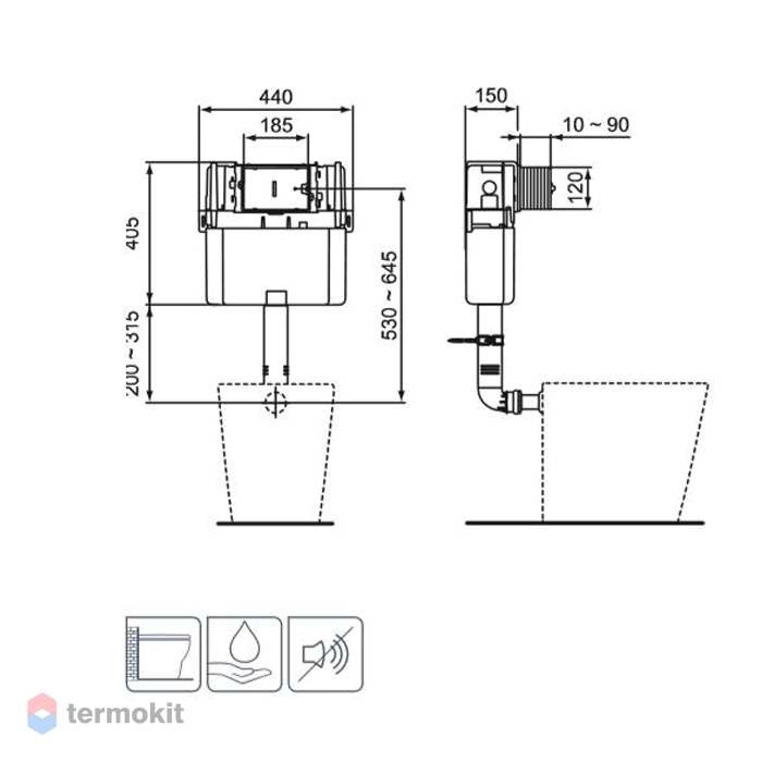 Бачок для унитаза скрытый Ideal Standard PROSYS R014167 (артикул ...