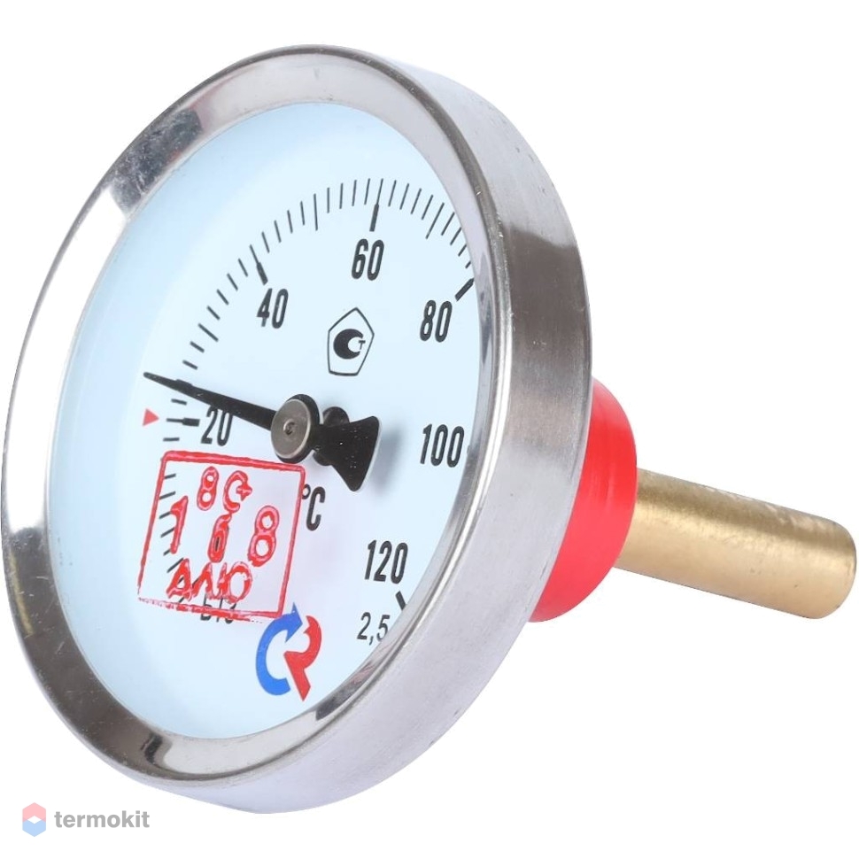 РОСМА Термометр БТ-31.211 (0-120 С) G1/2 63мм, длина штока 46мм. биметаллический, осевое ...