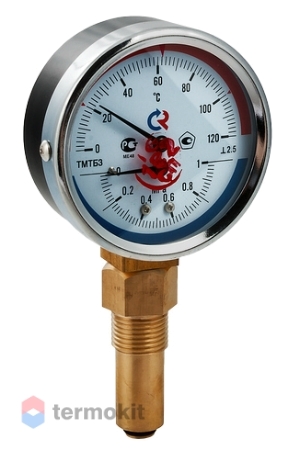 Valtec Термоманометр ТМТБ-31P Dy 80 с нижн. подкл., 1/2, 10 бар 0-120* (L=46мм, кл. точн. 2,5 ...