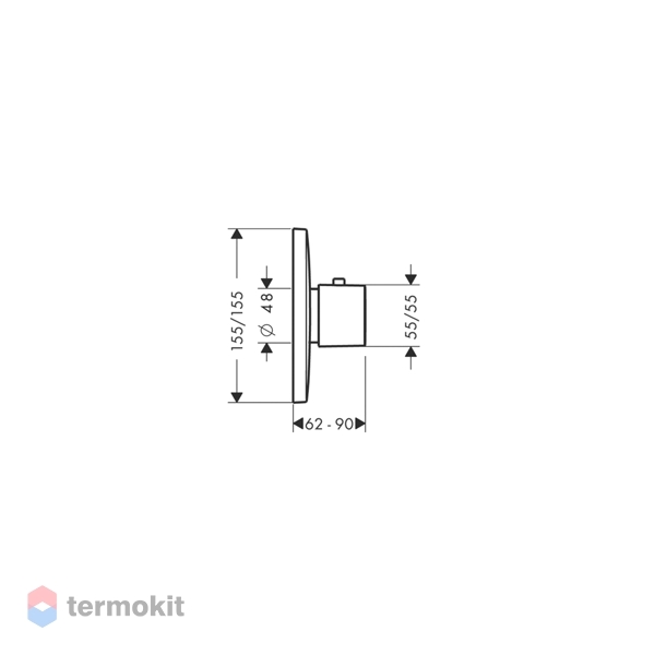 Встраиваемый смеситель для ванны и душа Hansgrohe PuraVida 15772400 ...