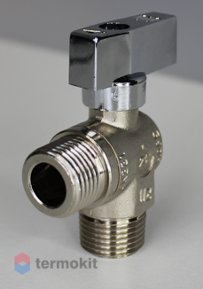 Elsen Кран шаровой угловой для стиральных машин 1/2 1/2 НН ручка ...