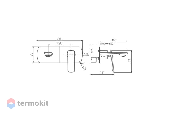 Встраиваемый смеситель для раковины Haiba черный/хром HB80548-7 (артикул: HB80548-7) купить в ...