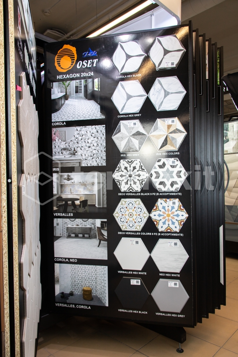 Керамогранит Oset Versalles Hex Black 20x24 (артикул: Т-234433) купить в Москве по цене 3 641 ...