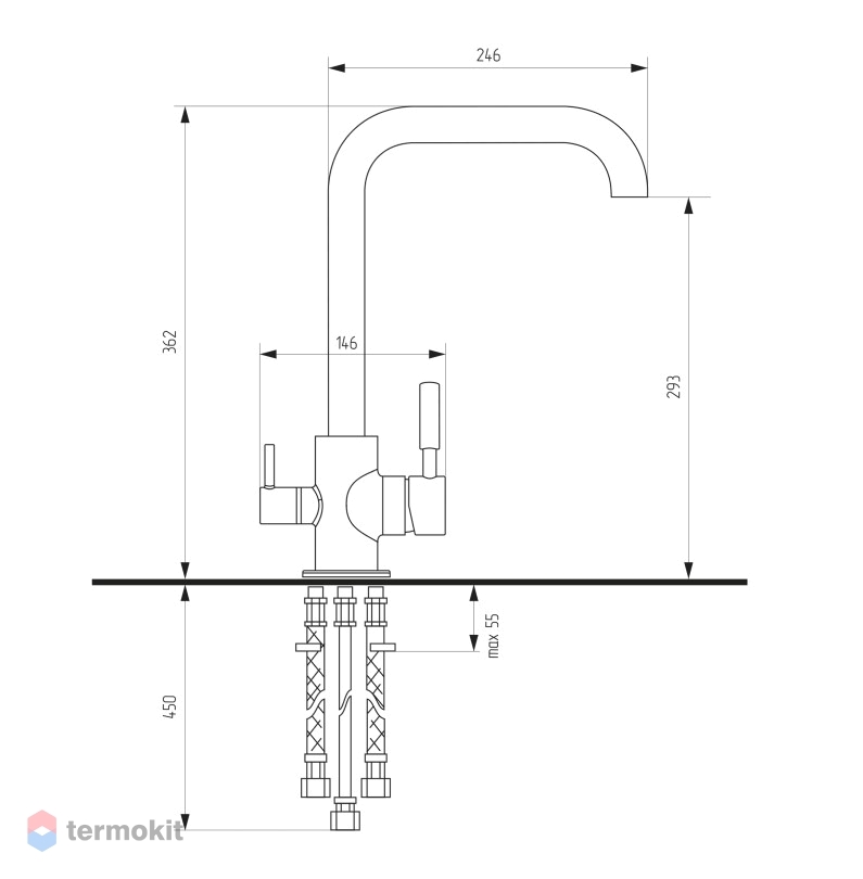 Смеситель для кухни Ulgran Classic песочный U-019-302 (артикул: U-019-302) купить в Москве по ...