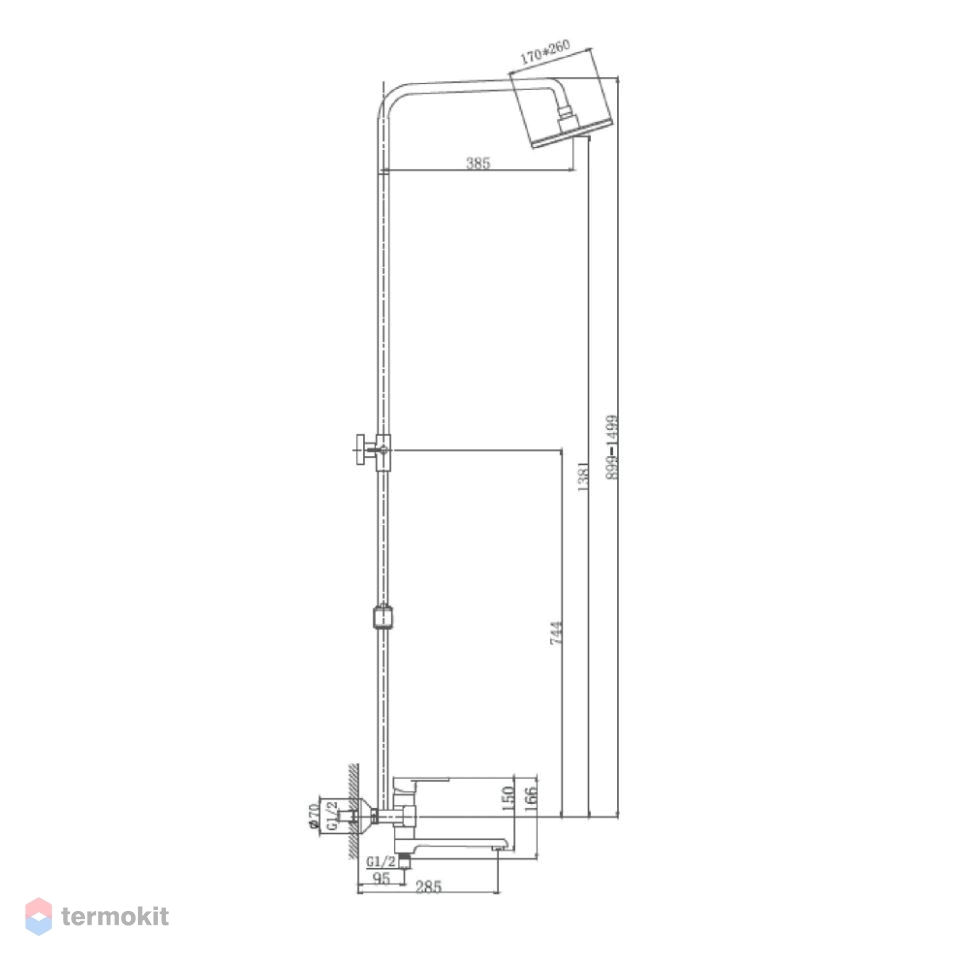 Душевая система Haiba хром HB2424 (артикул: HB2424) купить в Москве по цене 20 709 руб. в ...