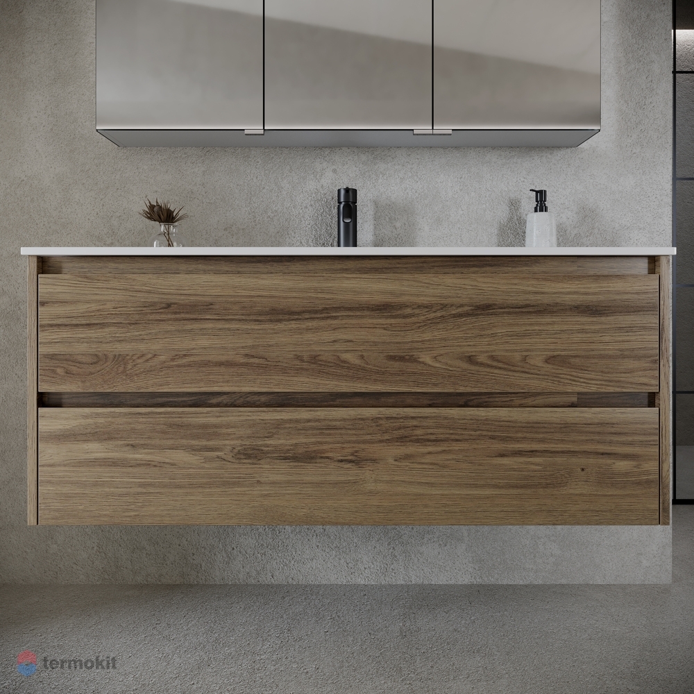 Тумба с раковиной SANCOS Libra 121 подвесная дуб чарльстон LB120-1ECH+CN7006 ЛДСП (артикул ...